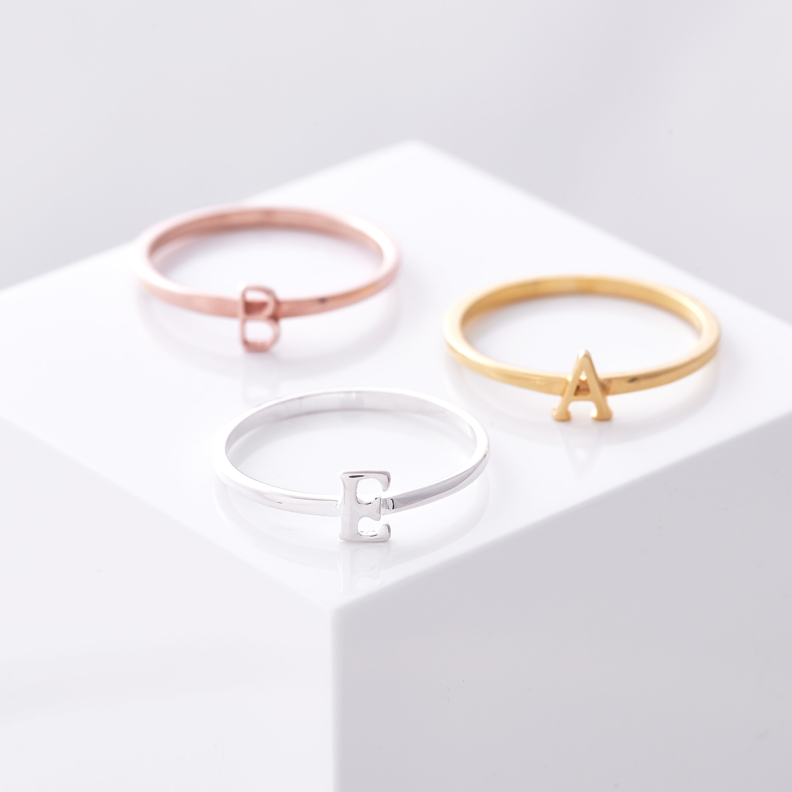Custom Initial Ring | Letter Ring | Personalised Ring | Rose Gold ...