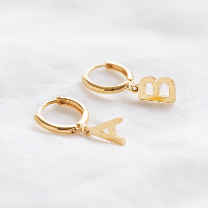 Initial Earrings - Etsy