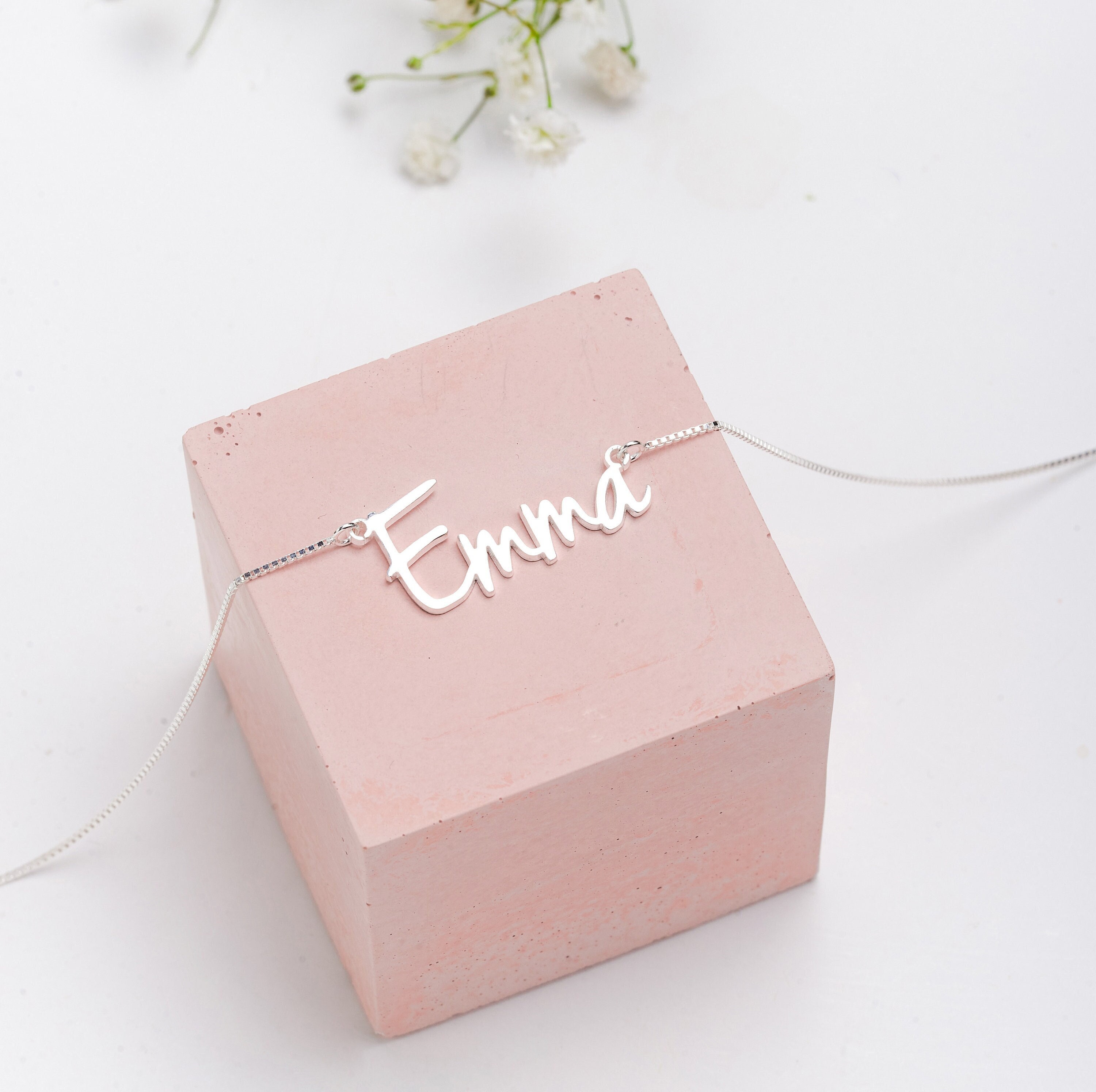 Sterling Silver Name Necklace Personalised Name Necklace | Etsy UK