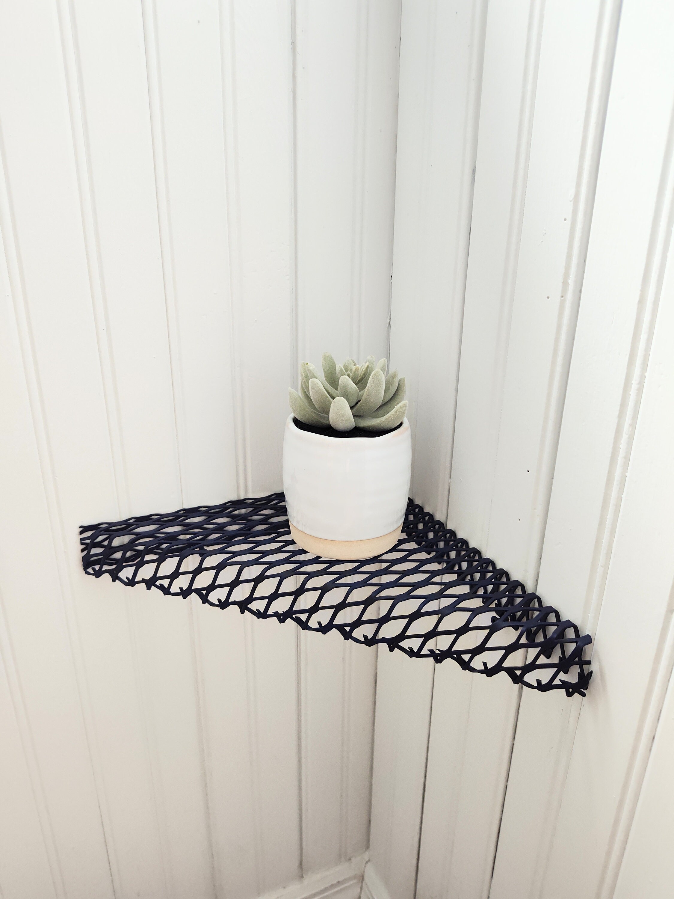 Corner Shelf Metal Navy Flat 12 or 20 Inch Floating Shelves Farmhouse ...