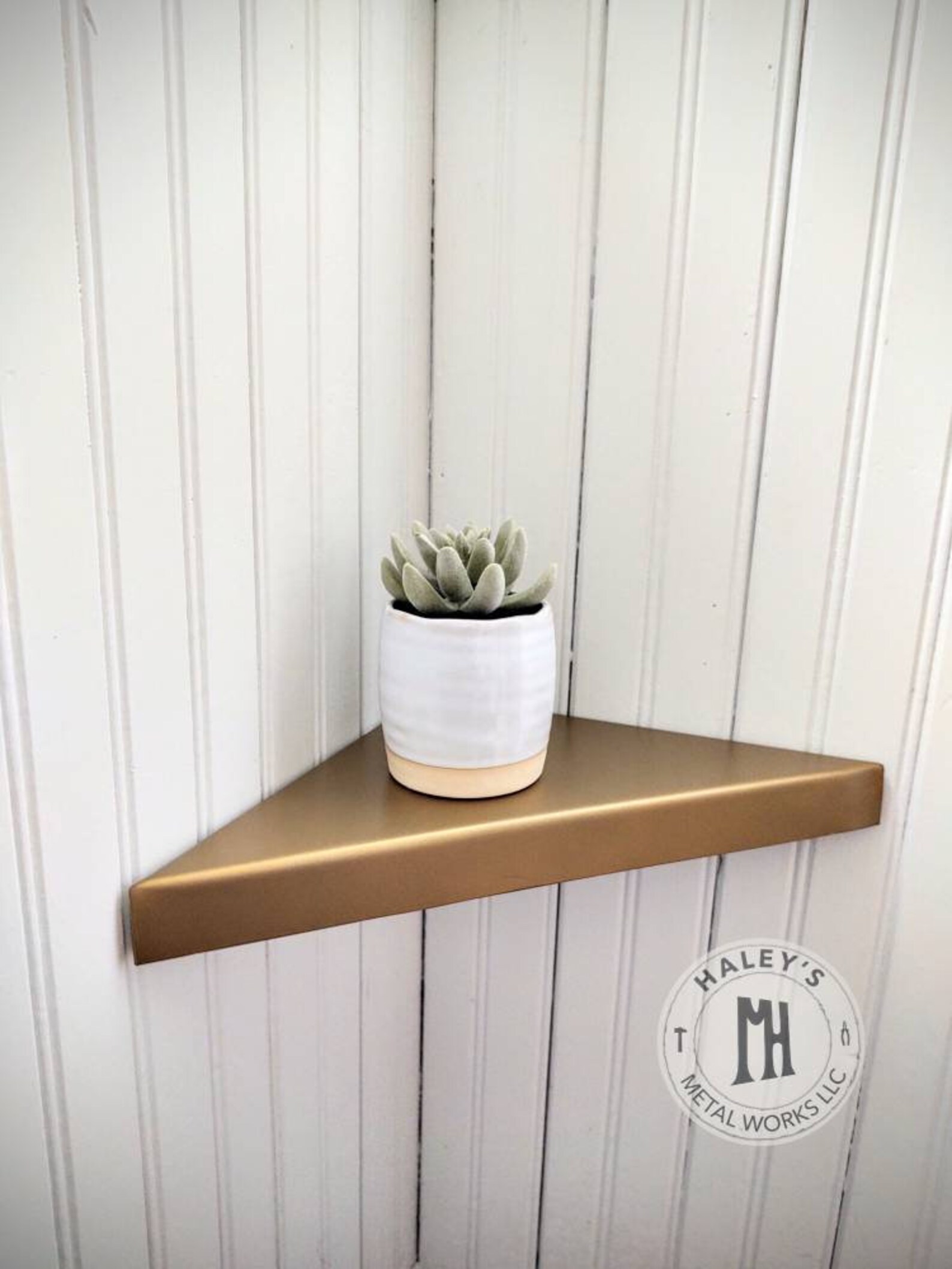 Corner Shelf Rose Gold Metal 12 or 20 Inch Floating Shelves Farmhouse ...