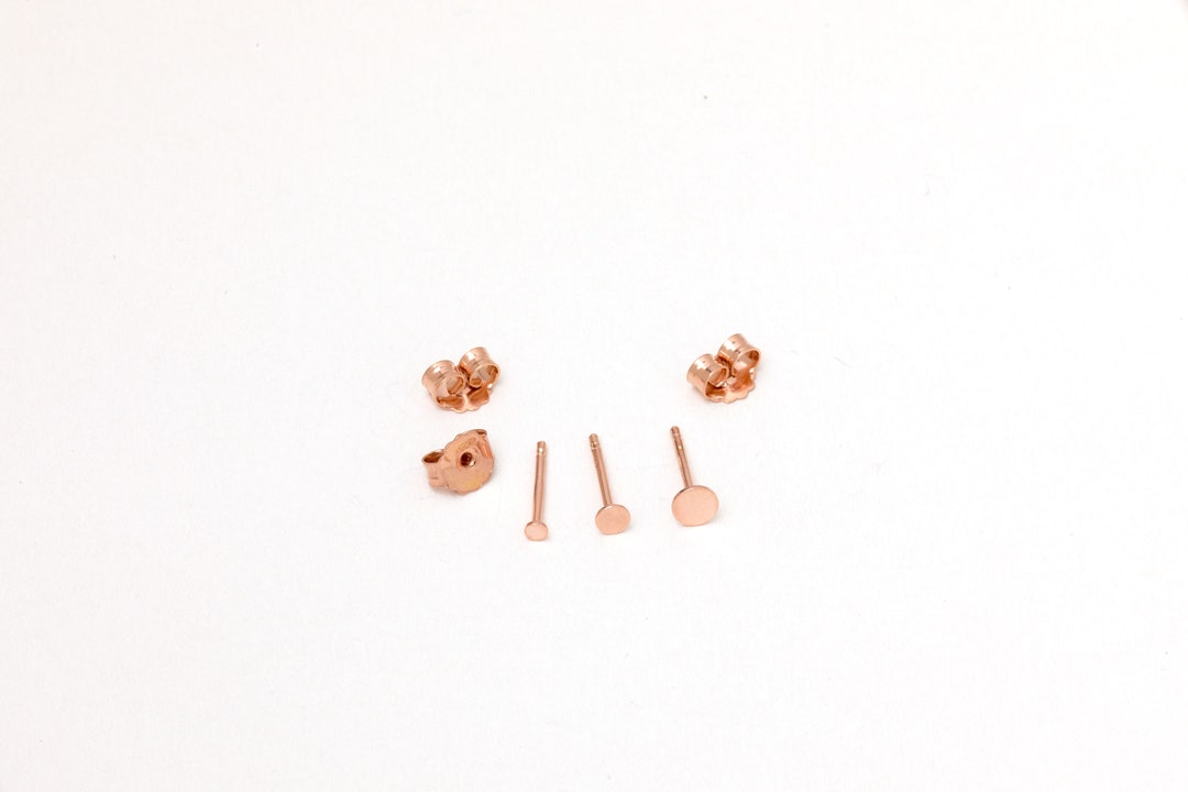 Set of 3 Teeny Tiny Dot Studs Small Studs Disc Earstuds Rosegold Silver 925 Silver Rose Gold ...