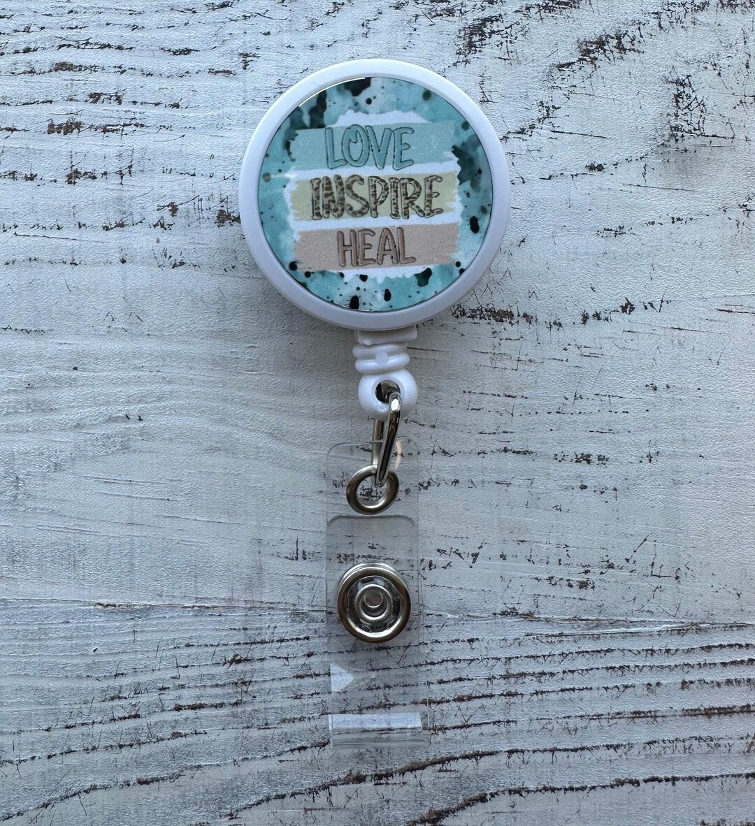 Love Inspire Heal Nurse Badge Holder - Etsy
