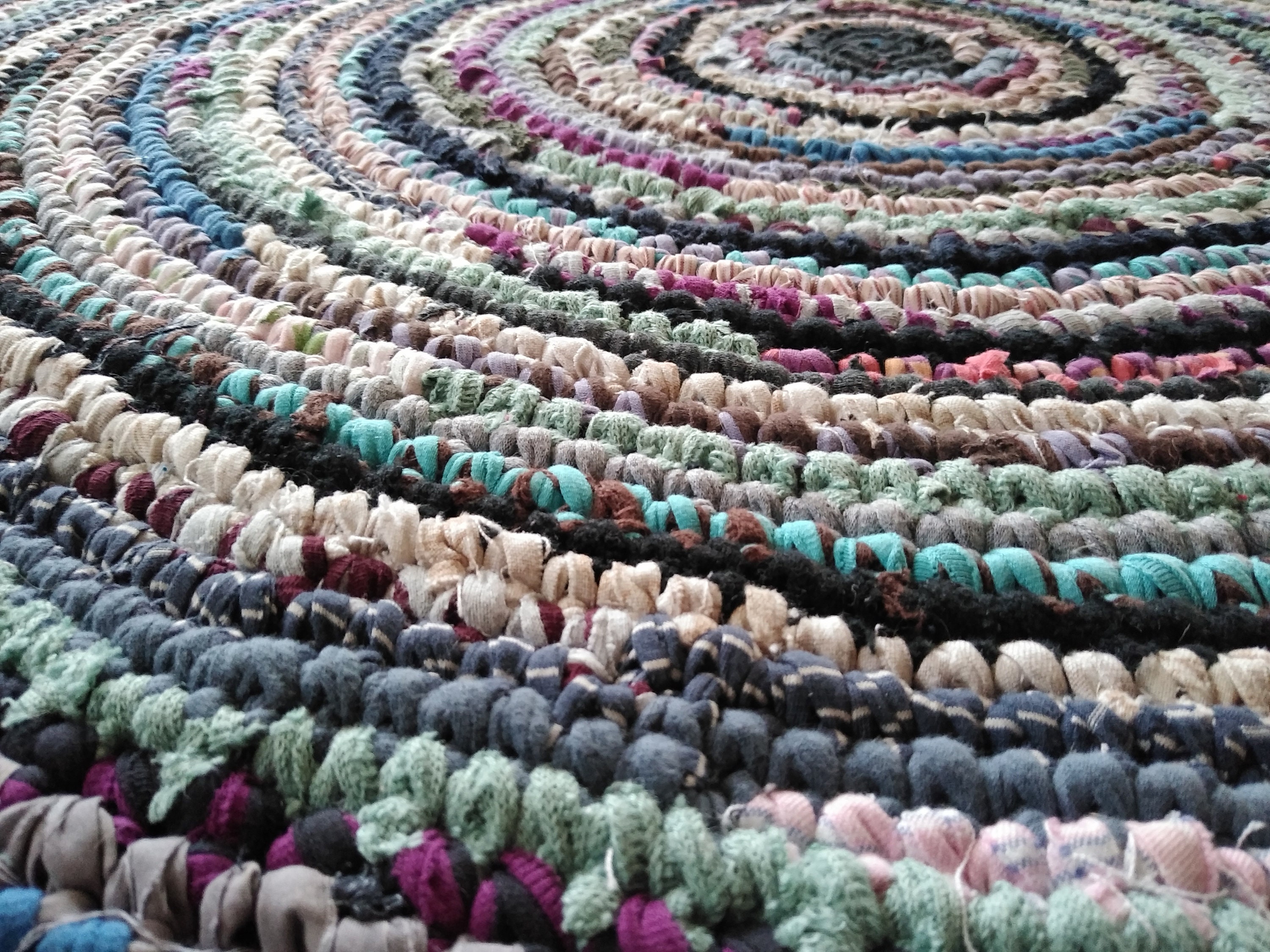 Handmade Crocheted Crochet Rag Rug 47 Inches Diameter Eco | Etsy