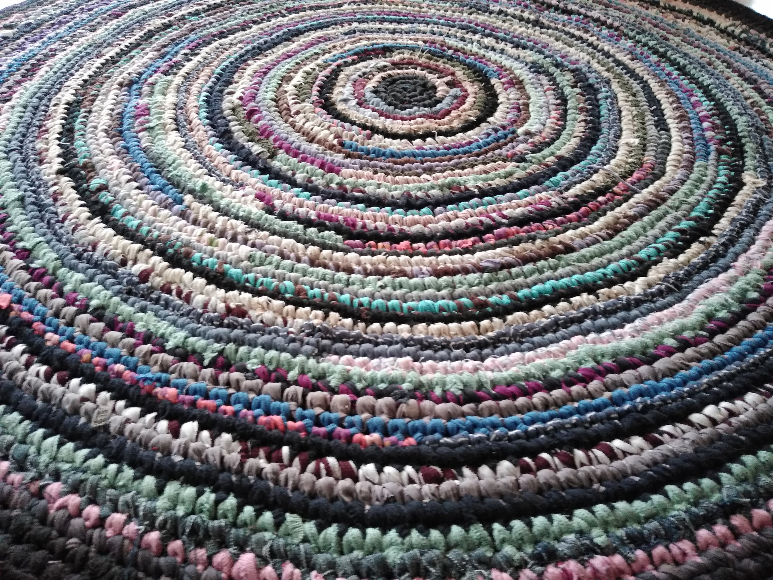 Handmade Crocheted Crochet Rag Rug 47 Inches Diameter Eco | Etsy