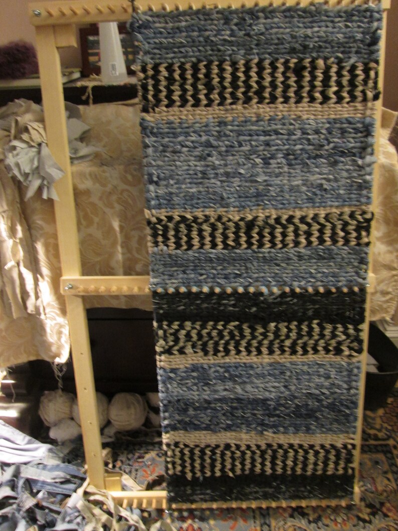 Handmade Adjustable Floor Rag Rug Twining Loom Includes Video - Etsy