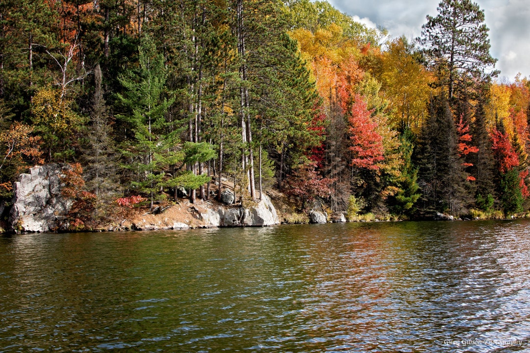 Autumn Lake Print, Fall Photograph, Red Autumn Leaves, Autumn ...