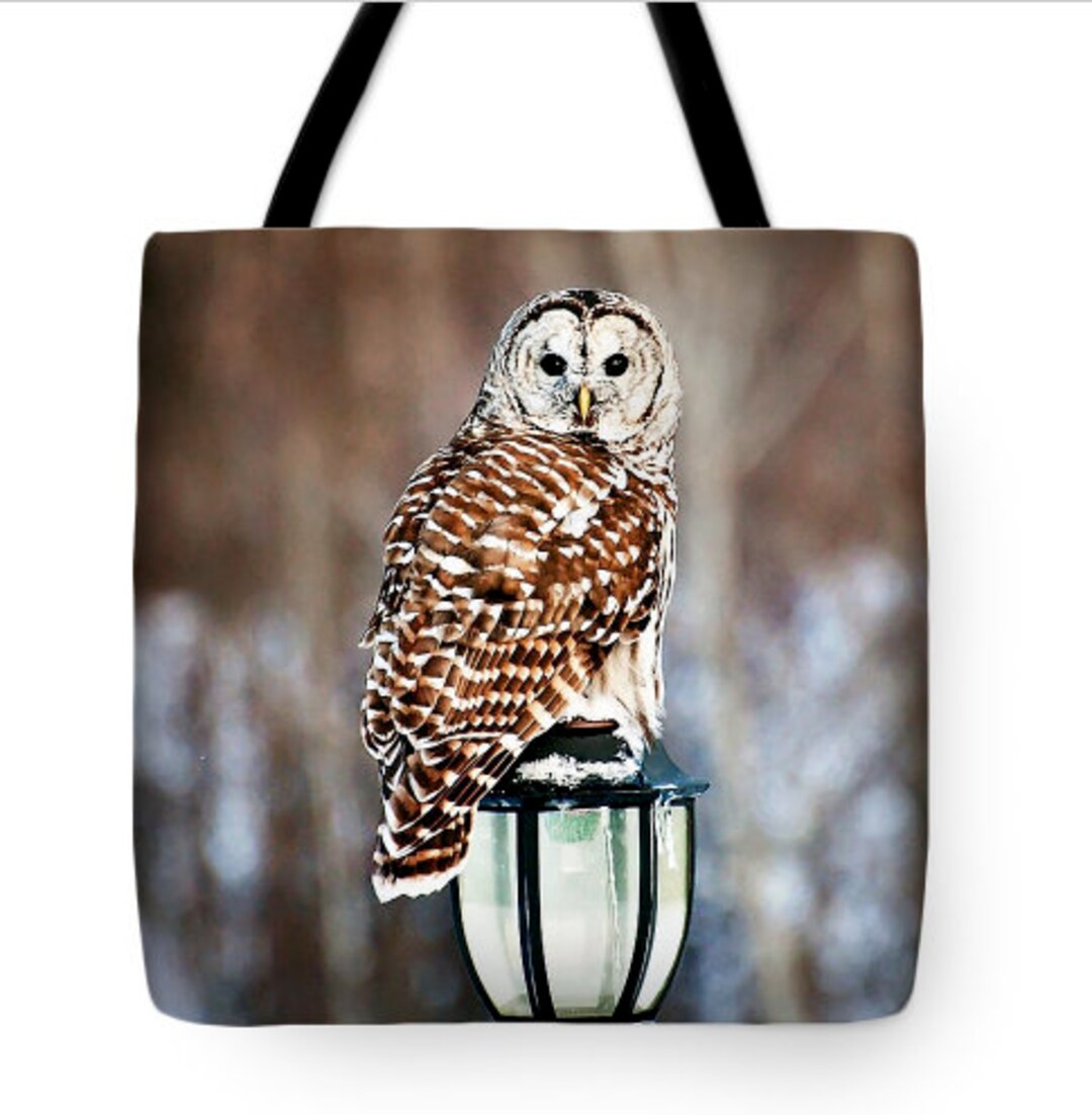 Owl Tote Bag, Barred Owl Carryall Tote, Unique Tote Bag, Tote Bag pour ...