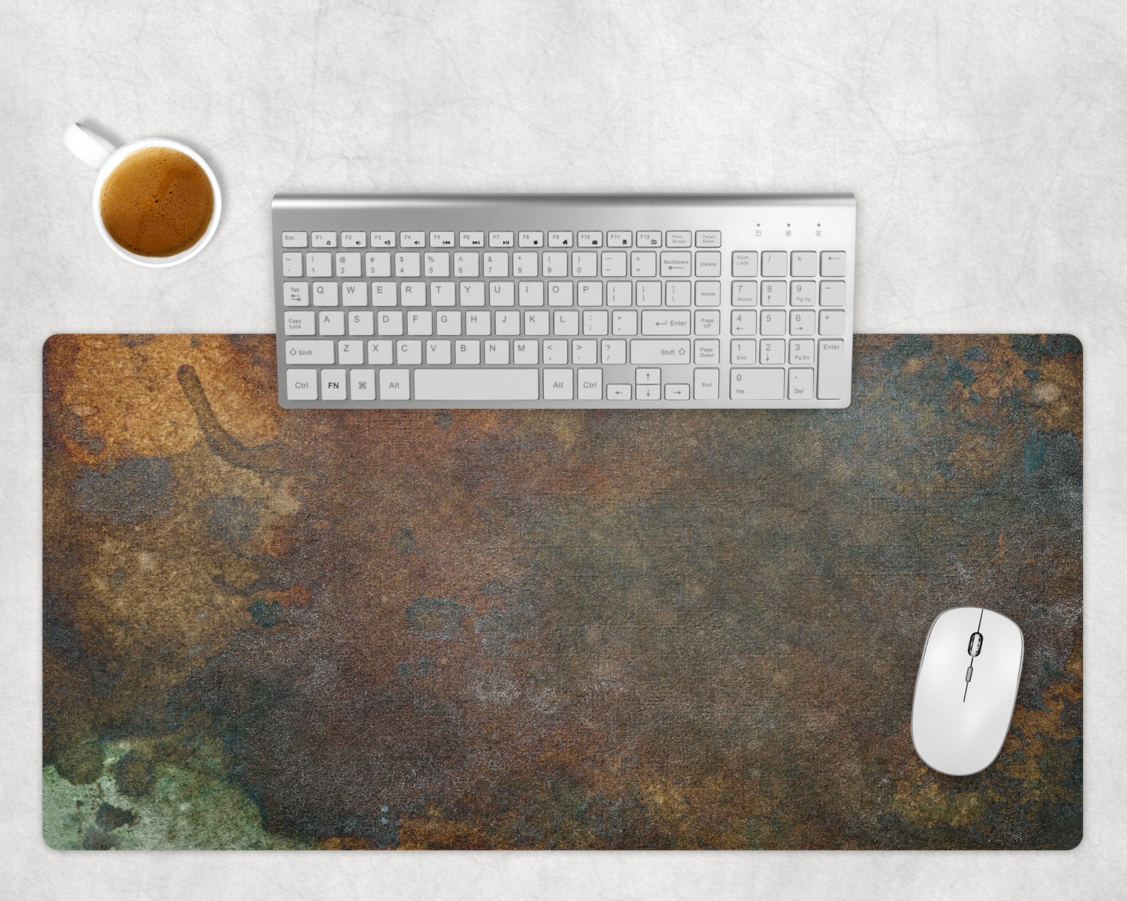 Desk Mats, Brown Leather Looking Desk Pad, Computer Desk Mat, Geometric ...