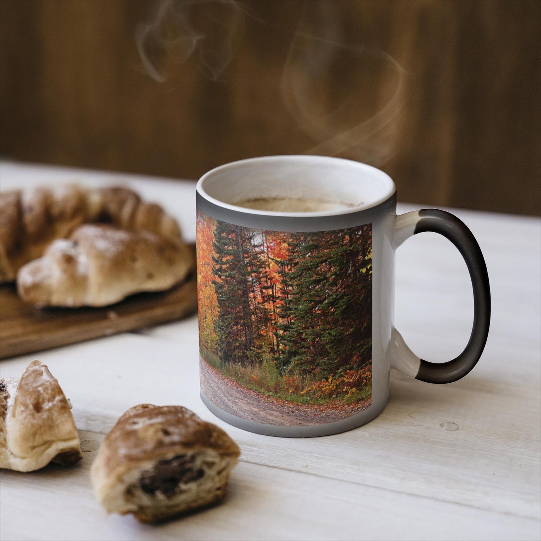 Magic Mugs, Fall Road Magic Mug, Upper Peninsula Autumn Color Mug, 11 ...
