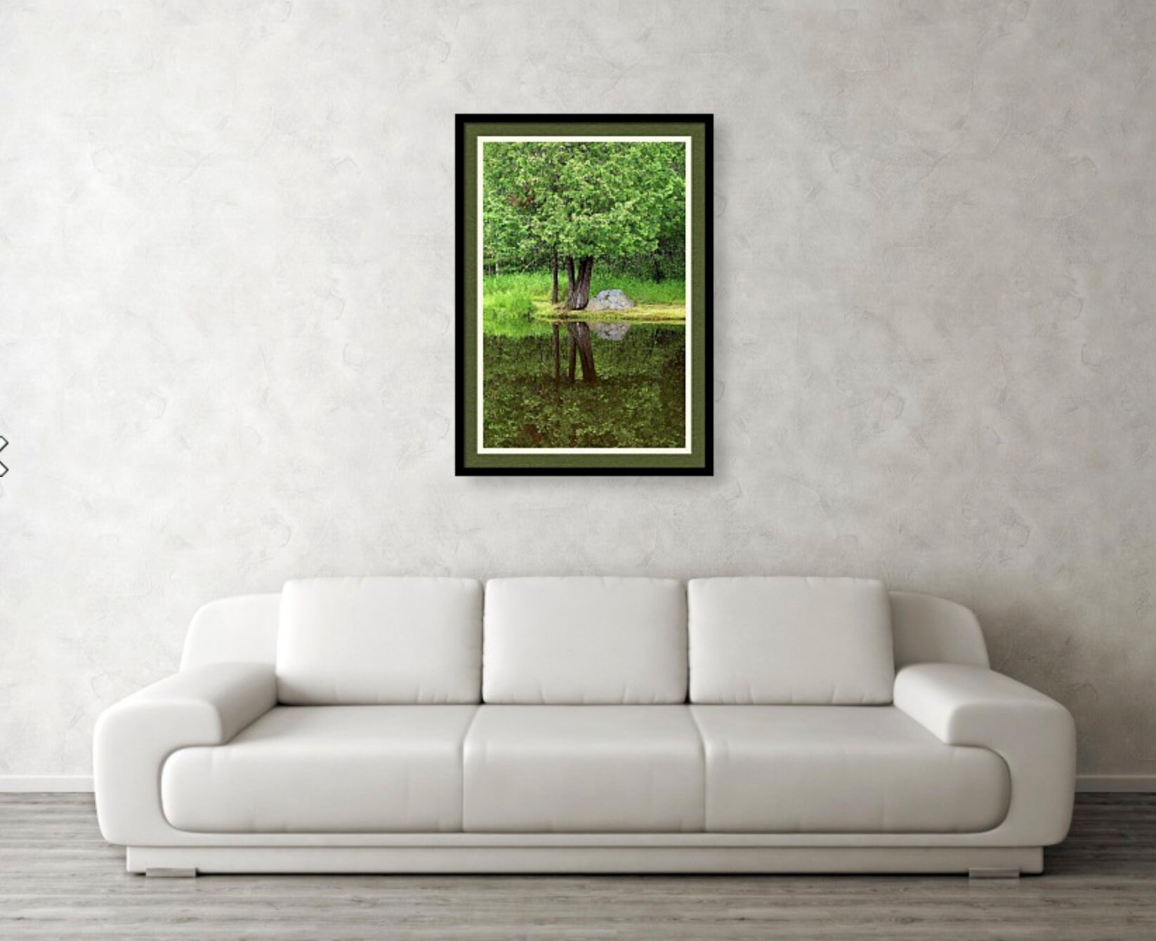 Cedar Forest Water Reflection Print, Woodland Photography, Emerald ...