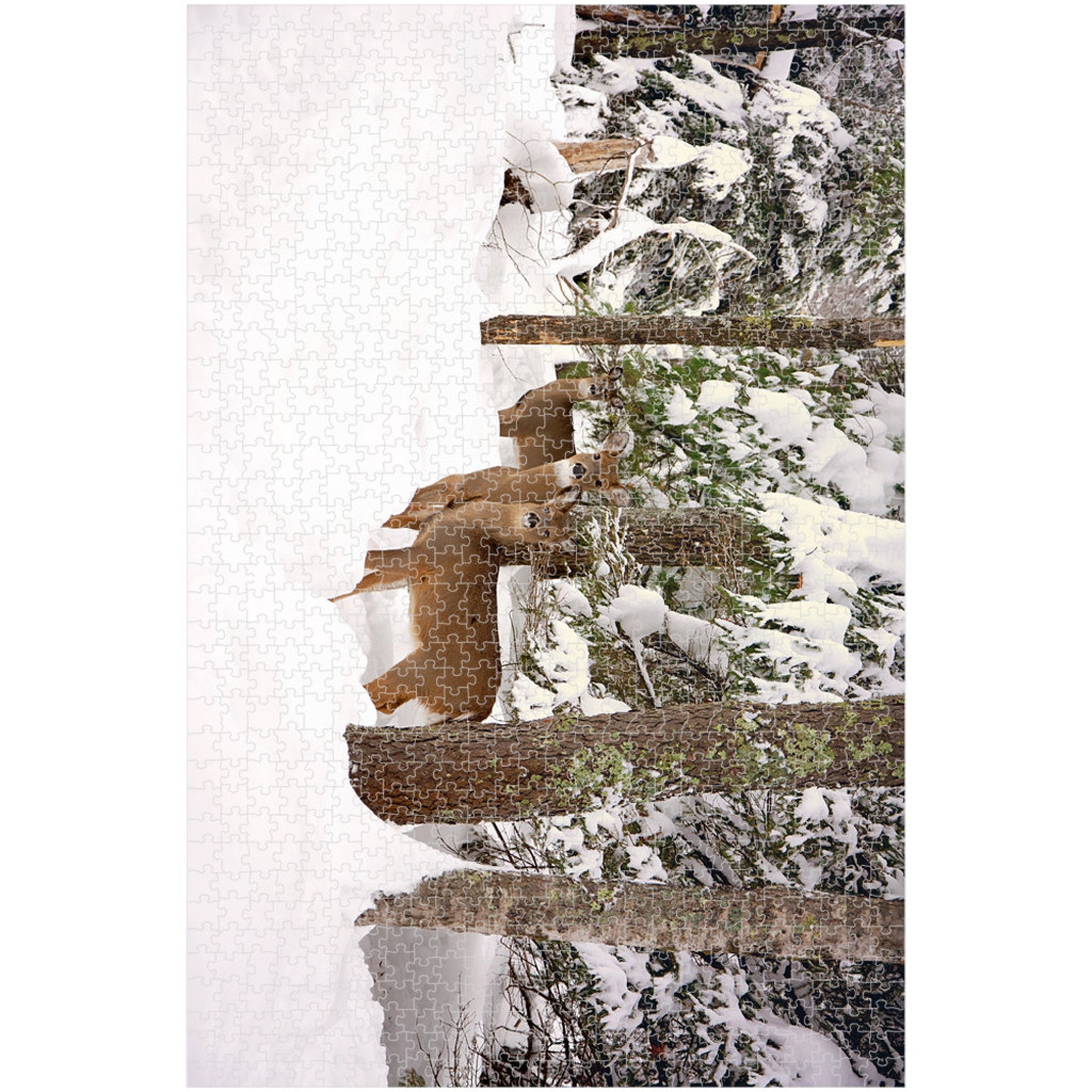 Michigan Whitetail Deer in Winter Premium Puzzle, Wildlife Jigsaw ...