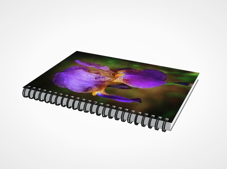 Purple Bearded Iris Notebook, Spiral Floral A5 Lined Diary, Life ...
