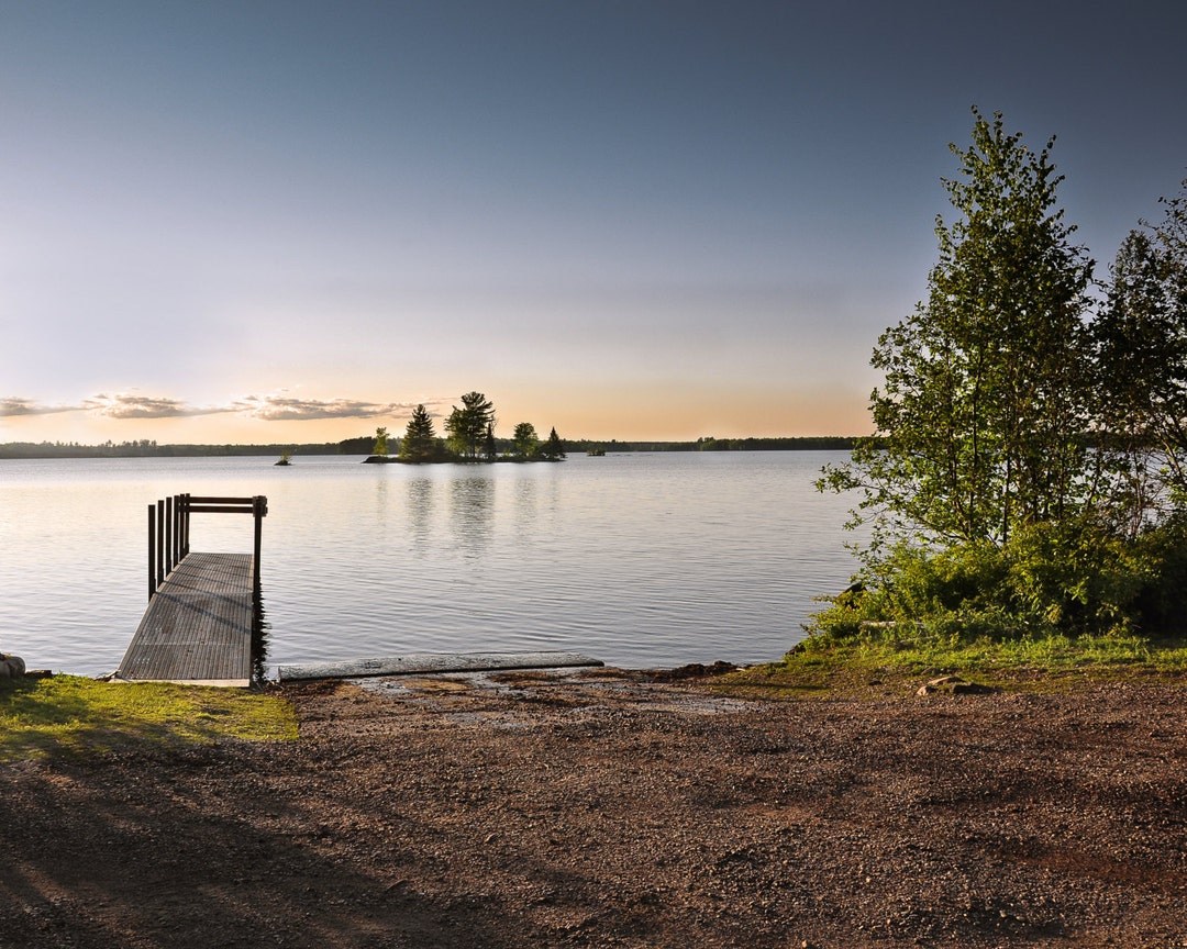 Boat Landing Photo, Sunset Photography, Country Living Art, Scenic Lake ...