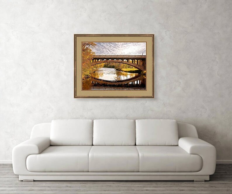 Fall Bridge River Photo, Paint River in Crystal Falls Michigan, Autumn ...