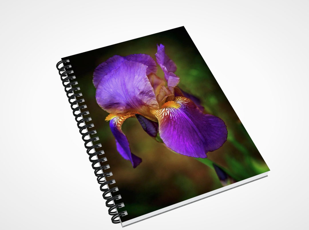 Purple Bearded Iris Notebook, Spiral Floral A5 Lined Diary, Life ...