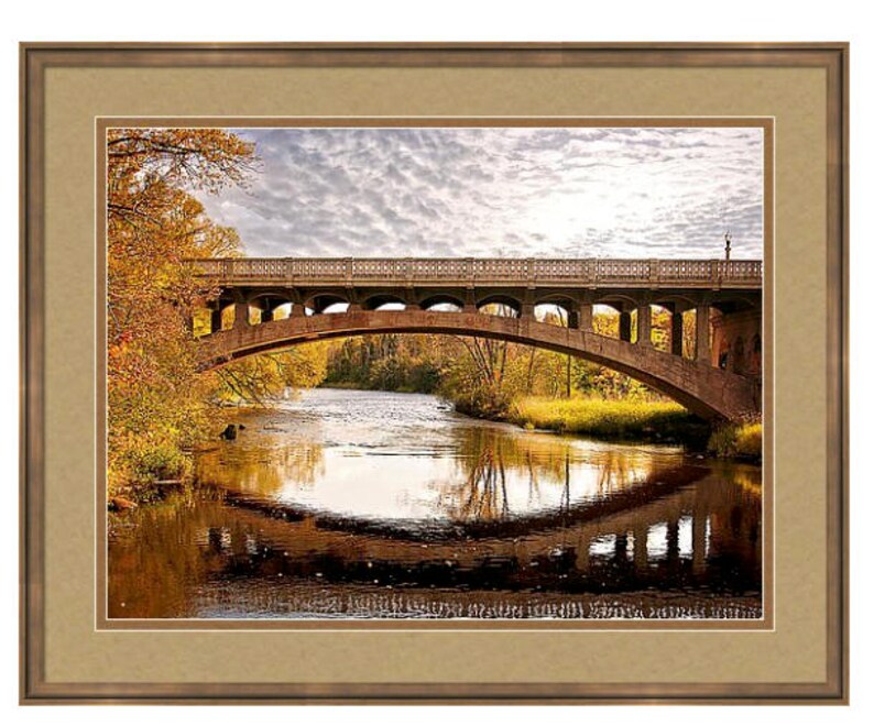 Fall Bridge River Photo, Paint River in Crystal Falls Michigan, Autumn ...