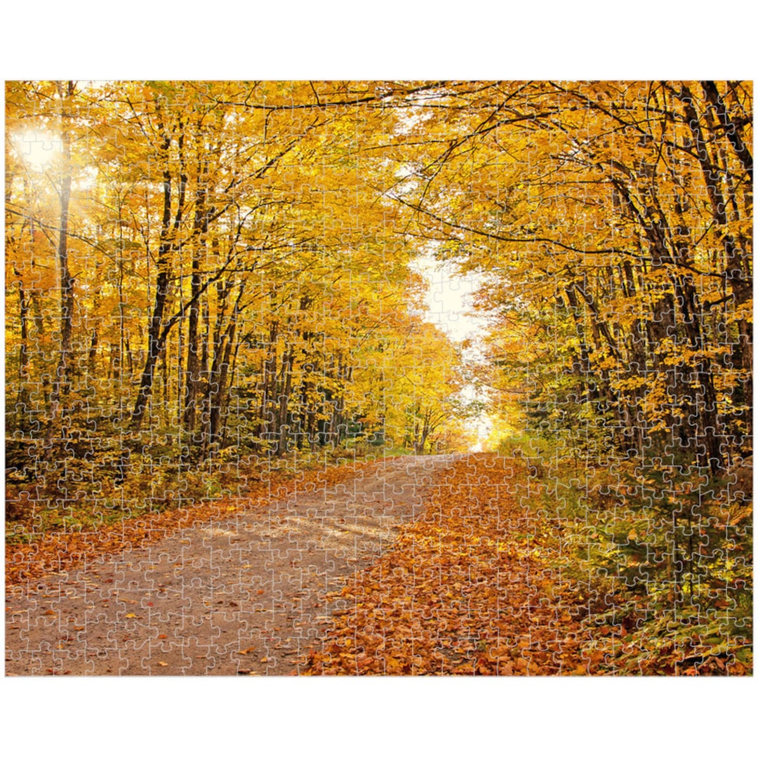 Michigan Upper Peninsula Autumn Road Premium Puzzle, Trees in Fall ...