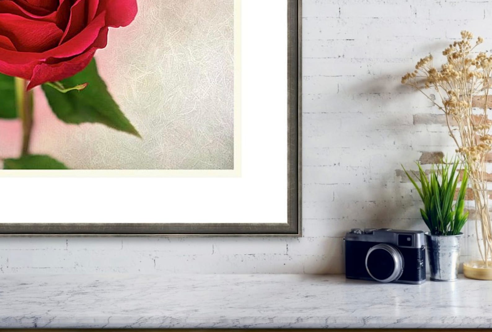 Red Rose Photo, Single Stem Rose Fine Art Print, Romantic Art Bedroom ...