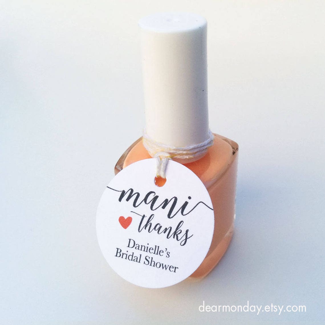 Mani Thanks Personalized Tags - Mini Nail Polish Tags - Bridal Shower ...