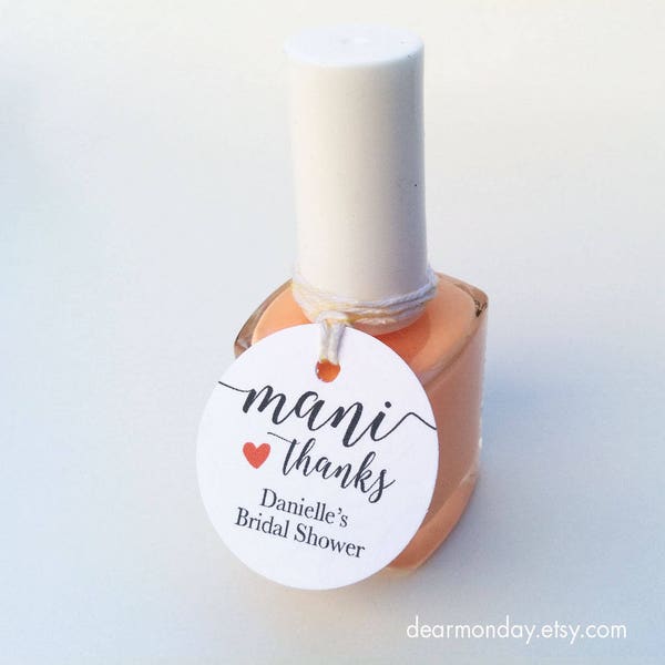 Mani Thanks Tags Bridal Shower - Etsy