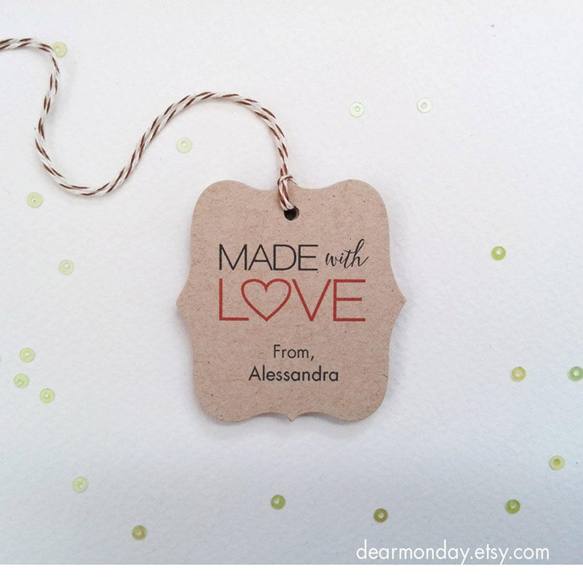 Made With Love Tags Baked With Love Custom Gift Tags - Etsy