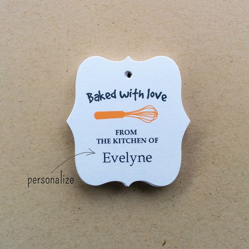 Holiday Baked with Love Personalized baking tags Custom | Etsy