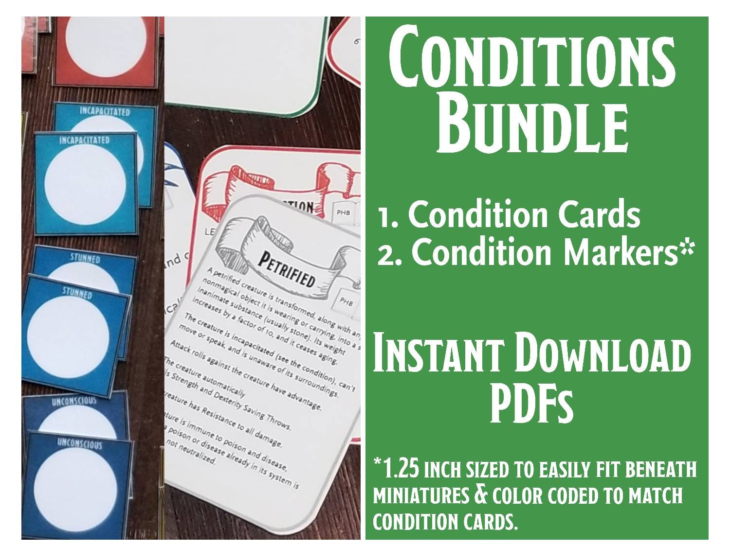 D&D Condition Cards Bundle Printable Fillable PDF Dungeons - Etsy Australia