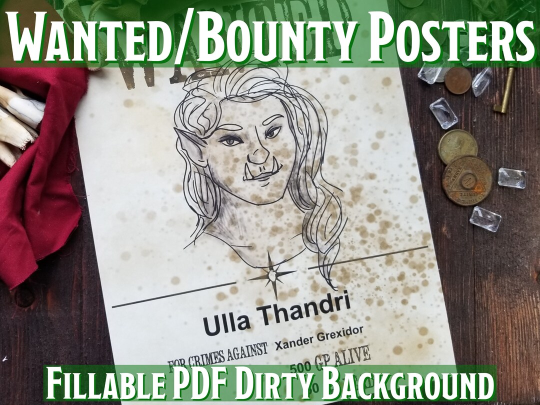 Bounty/wanted Poster Prop 10 Portraits |dirty Background| Printable ...