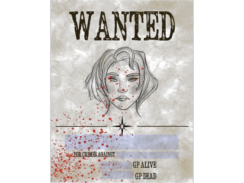 Bounty/wanted Poster Prop 10 Portraits bloody Background - Etsy