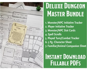 D&D Dungeon Master Bundle Printable Fillable PDF Dungeons | Etsy