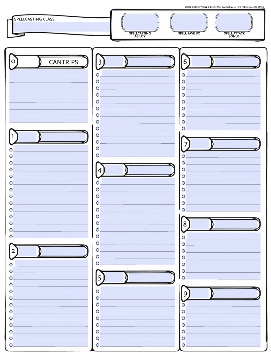 D&D Full Character Sheet Printable Fillable PDF Dungeons | Etsy