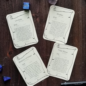 Spell Scroll Cards | Printable Fillable PDF| Dungeons and Dragons 5e ...