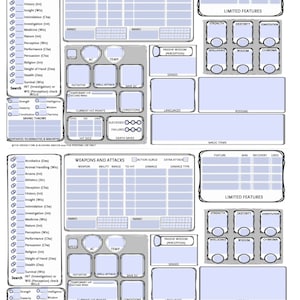 D&D Mini Character Sheet Bundle | Printable Fillable PDF| Dungeons and ...