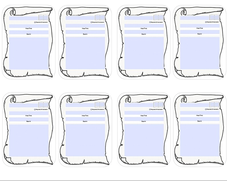Card Bundle Printable Fillable PDF Dungeons and Dragons 5e | Etsy