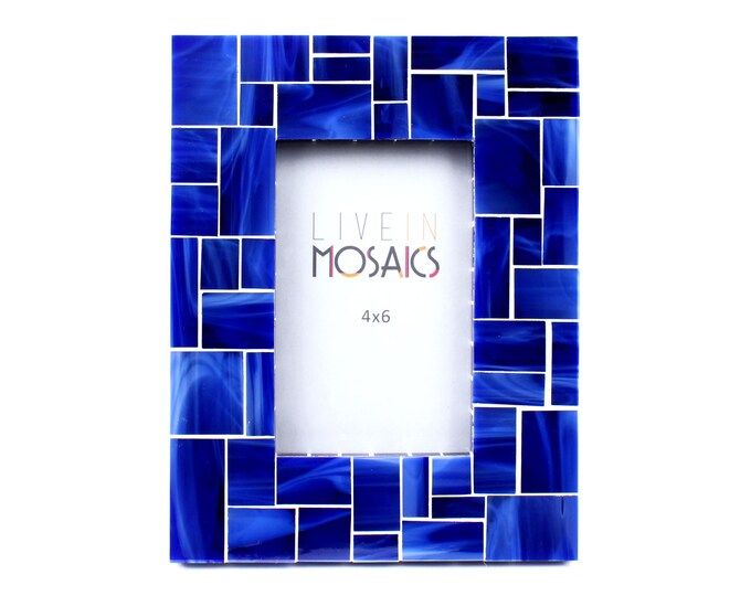 Blue Picture Frame in Stained Glass Tiles – 5x7 Frame or 4x6 Frame - Etsy