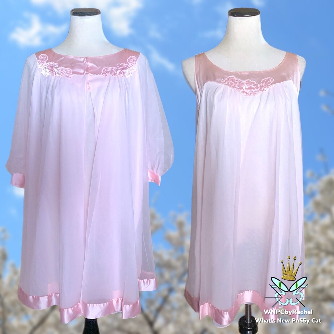 1960s Gossard Artemis Pink Peignoir Set, Medium-large - Etsy