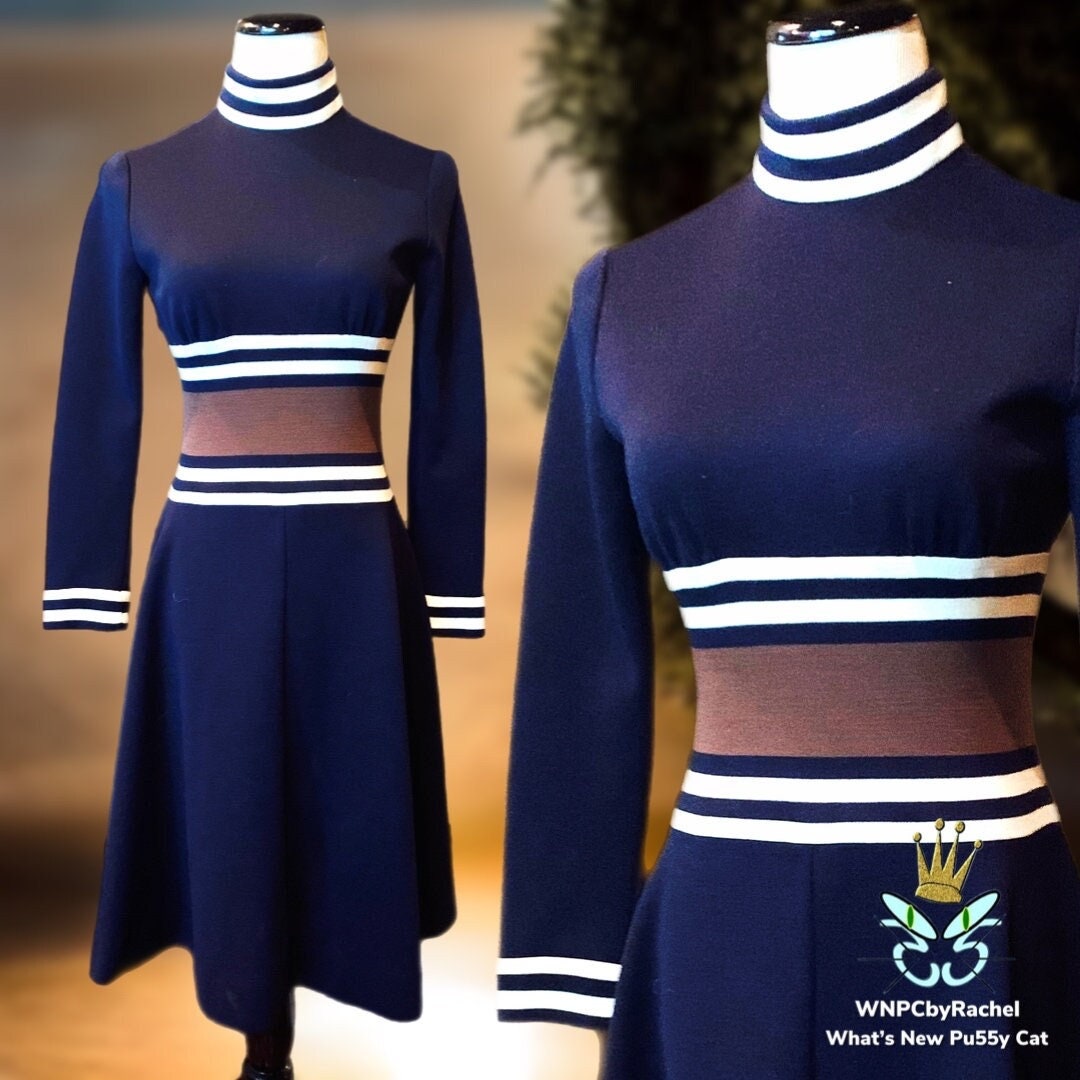 1970s Miss Magnin Christopher Jones Knit Color Block Dress, Small - Etsy