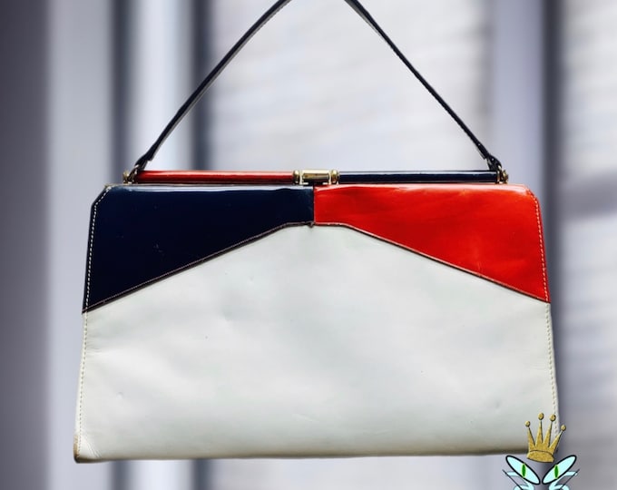 1960s Melbourne Bags Red White and Blue Handbag - Etsy