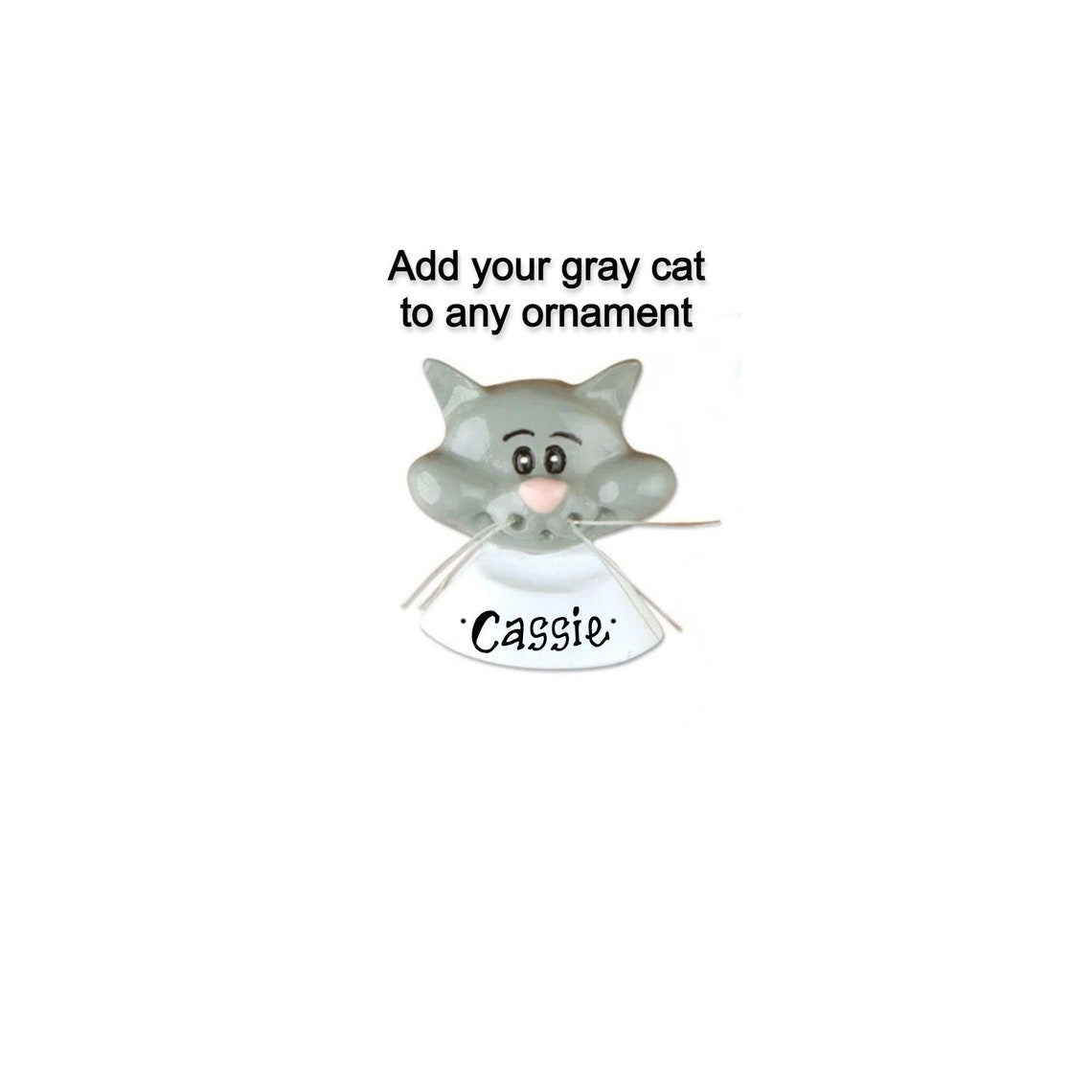 Grey Cat Add on Ornament / Add Cat to Your Ornament / Stick on - Etsy