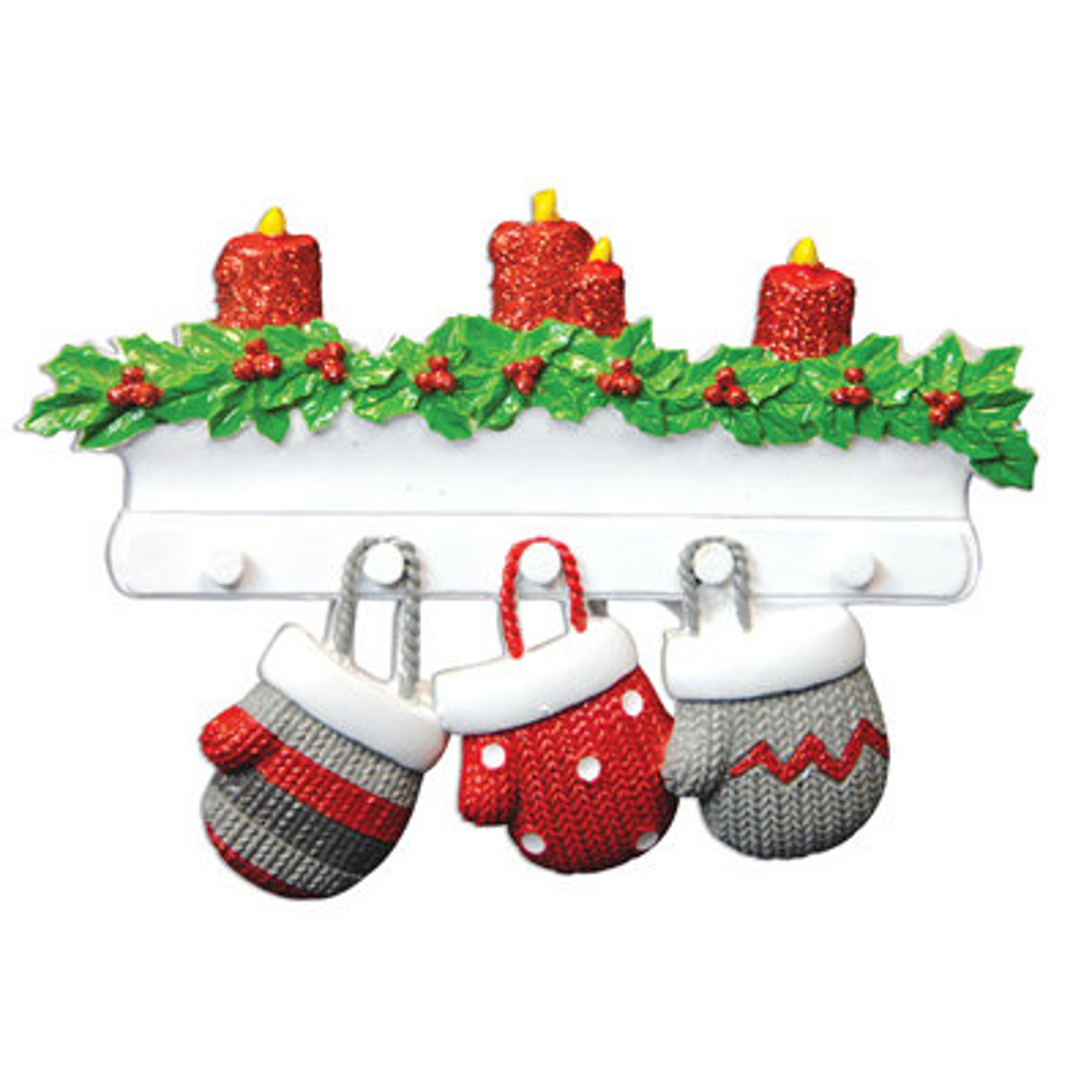 3 Family Mittens Ornament / Personalized Christmas Ornament / | Etsy