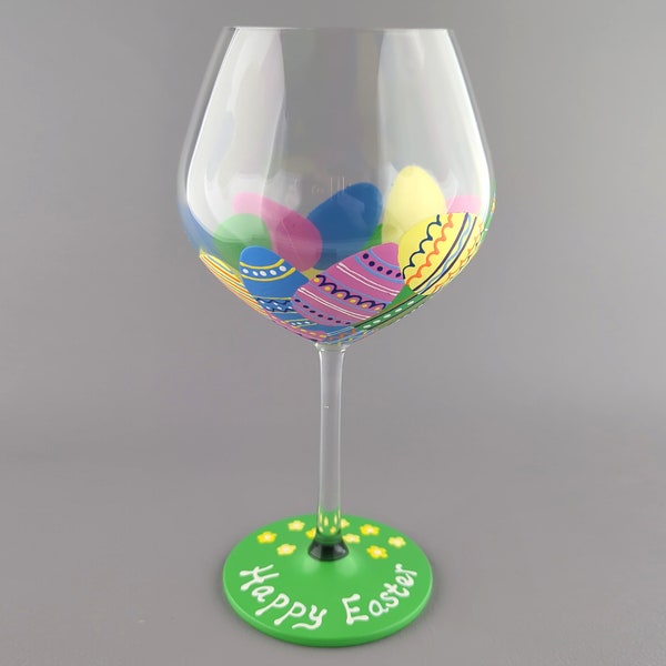 Easter Wine Glass - Etsy