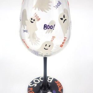 More Boos Please Hand Painted Wine Glass - Ghost, Boo, Cute - Halloween ...