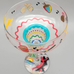 Salsa Dance Themed Margarita Glass - Hand Painted - Bright & Colorful ...
