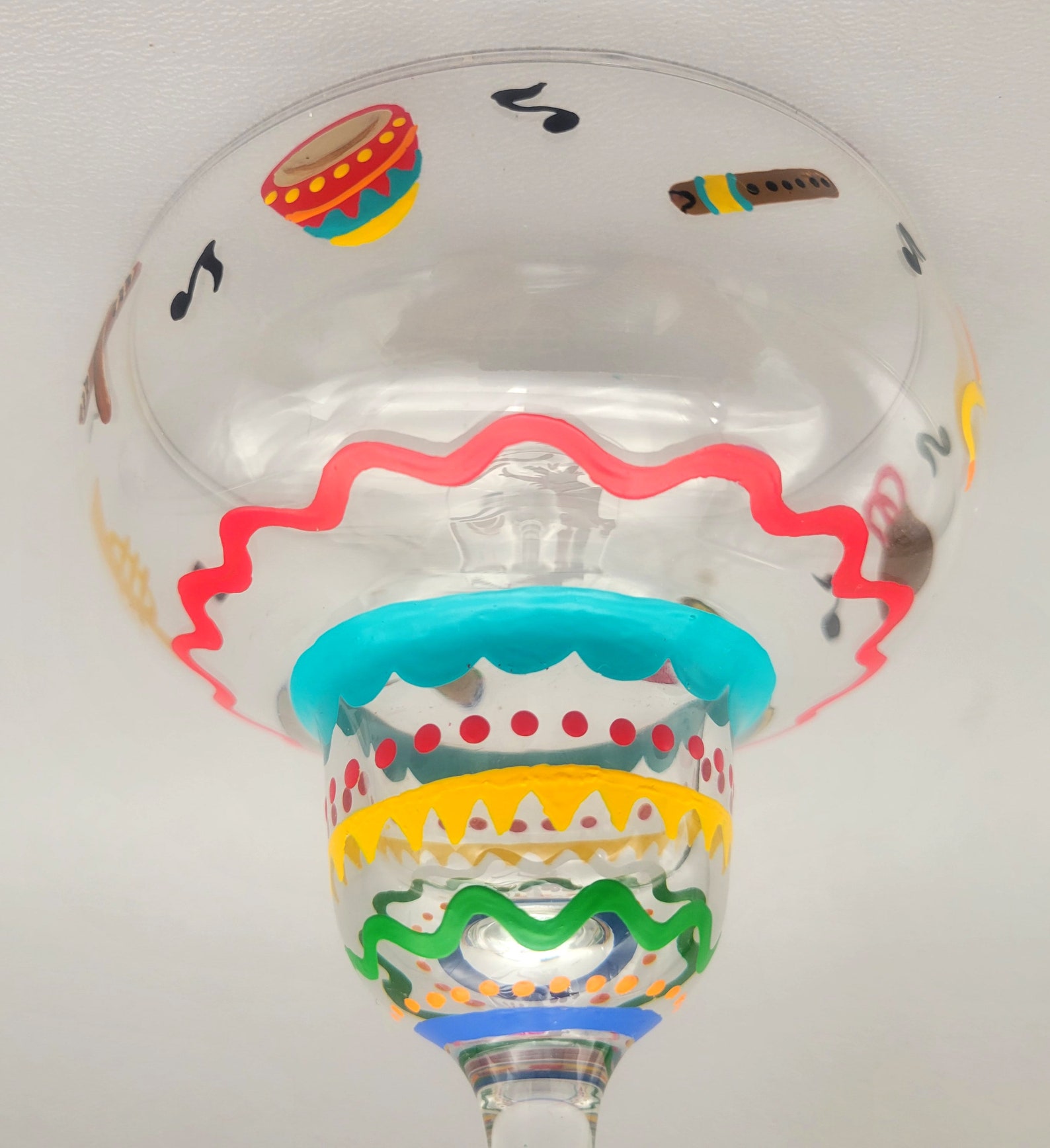 Salsa Dance Themed Margarita Glass - Hand Painted - Bright & Colorful ...