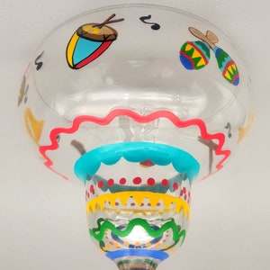 Salsa Dance Themed Margarita Glass - Hand Painted - Bright & Colorful ...