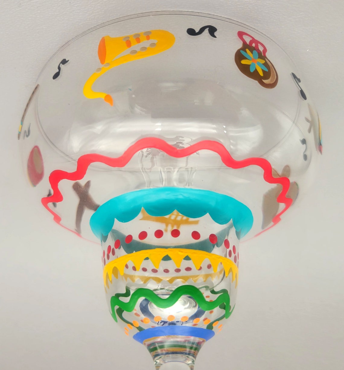Salsa Dance Themed Margarita Glass - Hand Painted - Bright & Colorful ...
