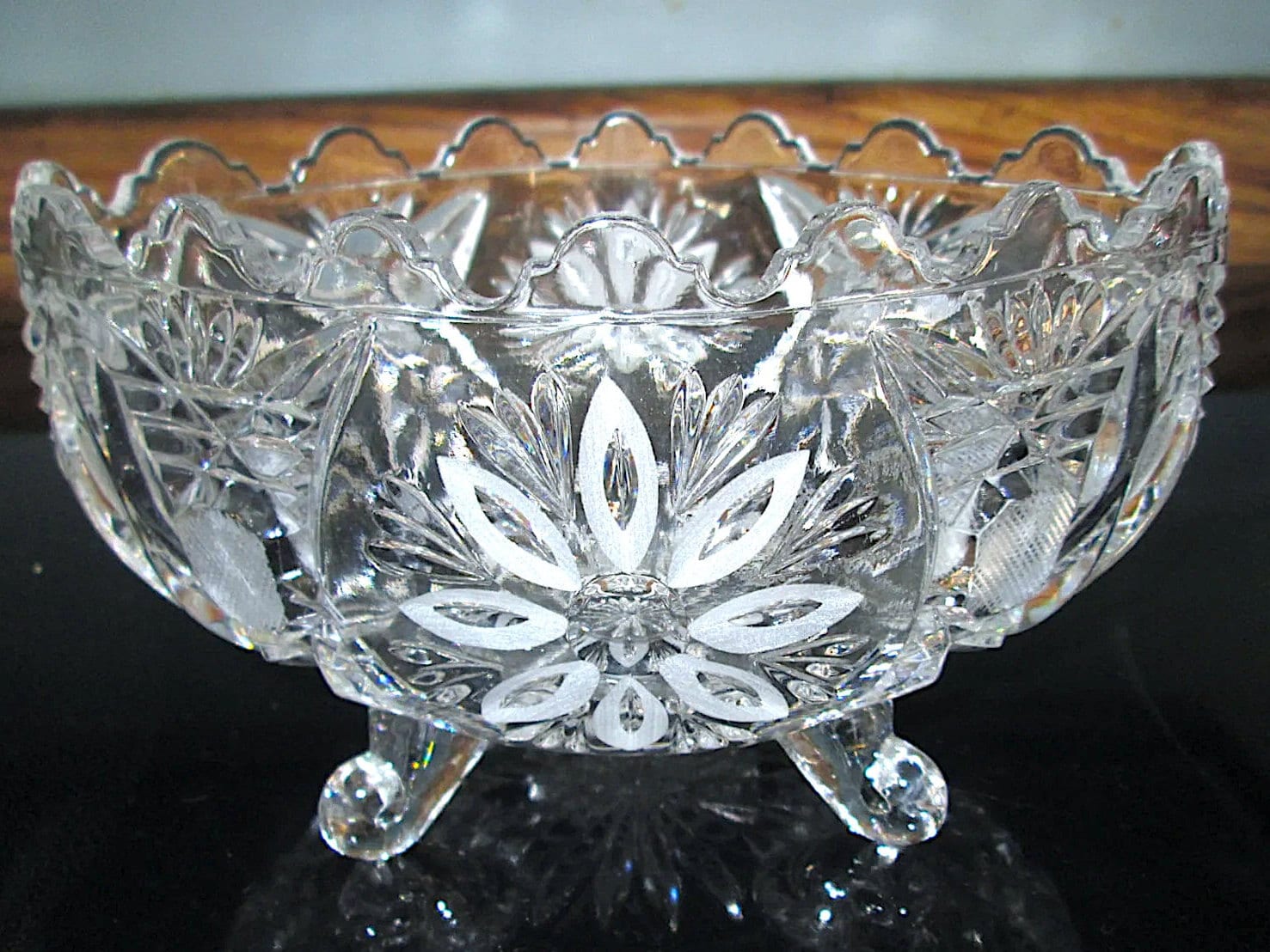 Exquisite Footed Oblong Crystal Bowl. - Etsy