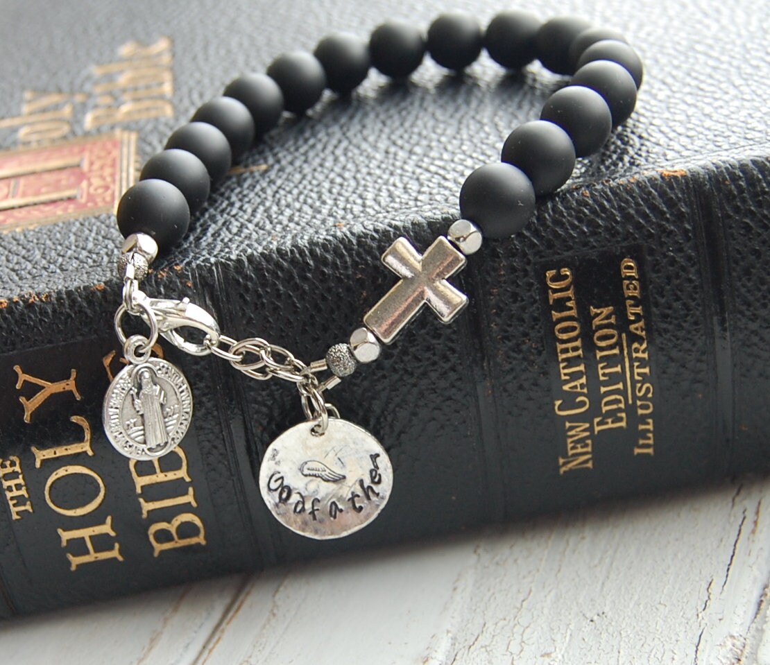 Catholic Baptism. Gift for Godfather. Catholic Bracelet. Gift for ...