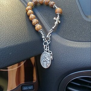 Olive Wood Car Rosary ,catholic Gift, Protection on the Road - Etsy